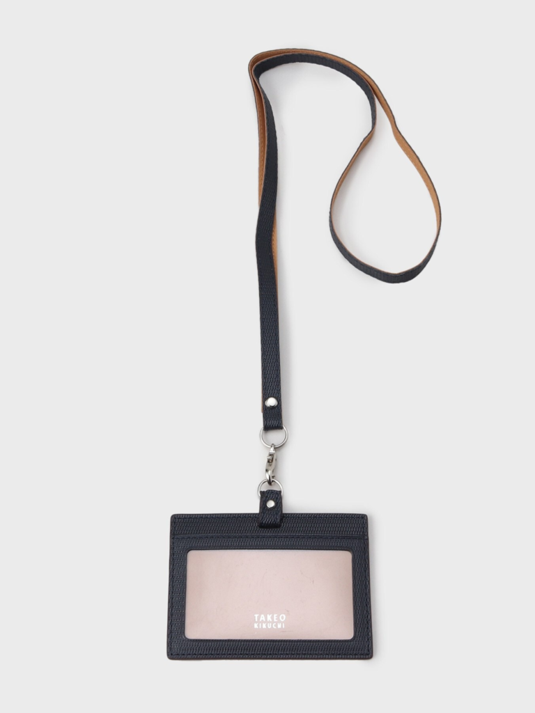 NAVY MESH ID CARD CASE WITH STRAP (07001523) – TAKEO KIKUCHI Thailand