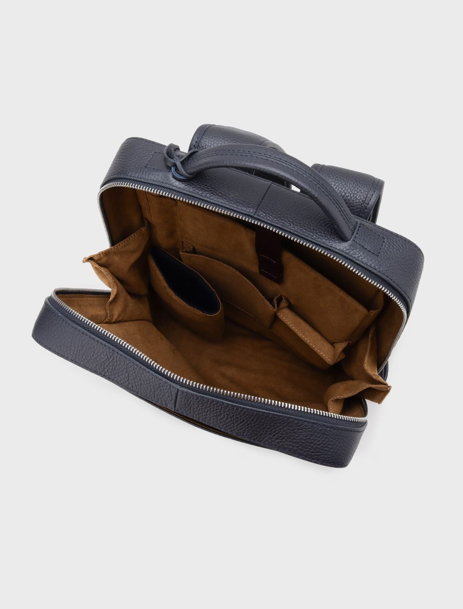 NAVY VEGETABLE LEATHER BOX BACKPACK (G8701073) – TAKEO KIKUCHI Thailand